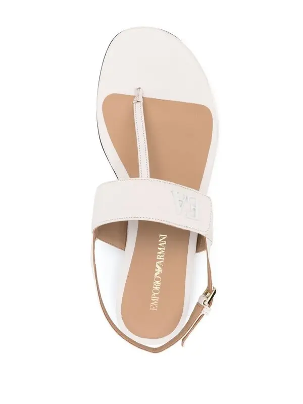 Emporio Armani Logo-plaque Leather Sandals