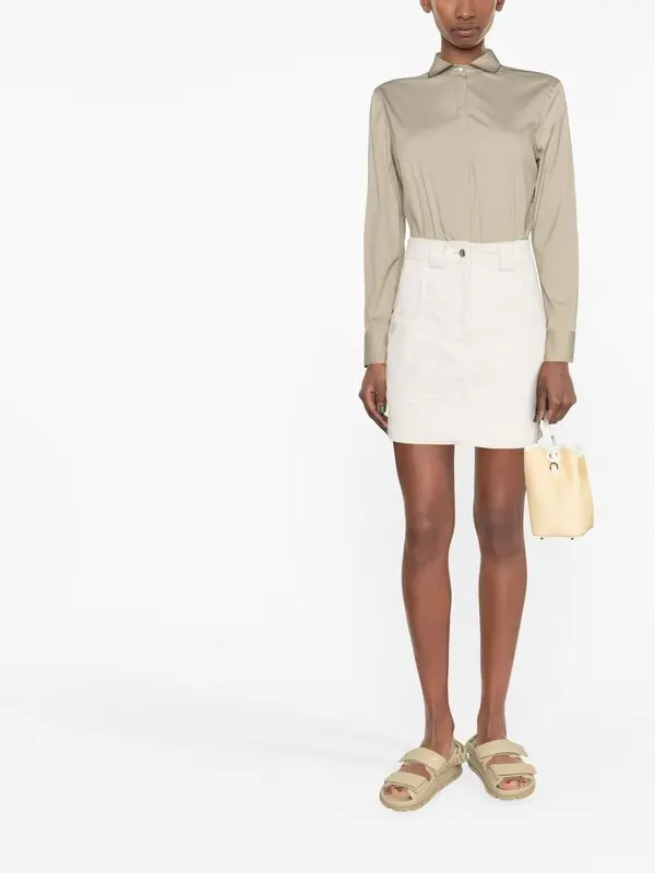 Brunello Cucinelli Long Sleeve Stretch Cotton Shirt