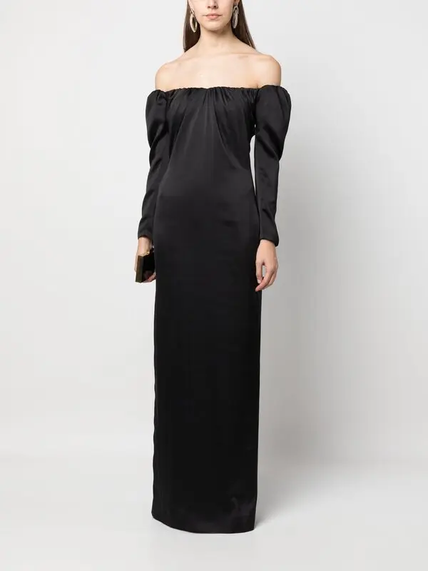 V:PM ATELIER Longsleeved Off-shoulder Dress - Black