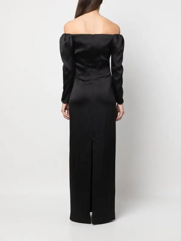 V:PM ATELIER Longsleeved Off-shoulder Dress - Black