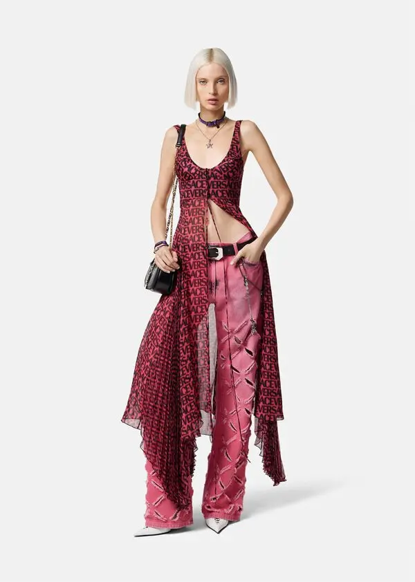Versace Slashed Wide-leg Jeans