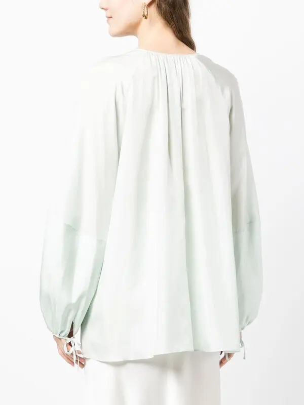 JOSEPH Gathered-neck Silk Blouse