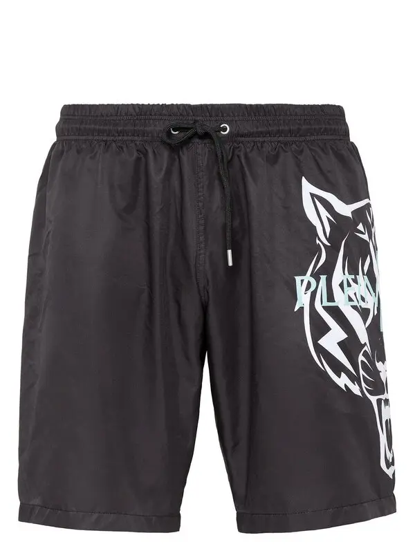 PLEIN SPORT Tiger-print Swim Shorts - Black
