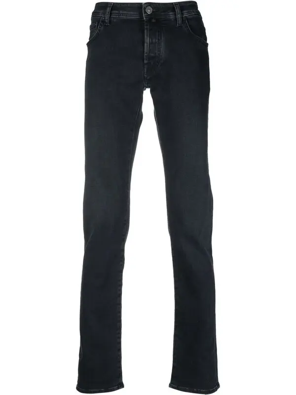Jacob Cohen Straight-leg Jeans With Logo Patch - Blue