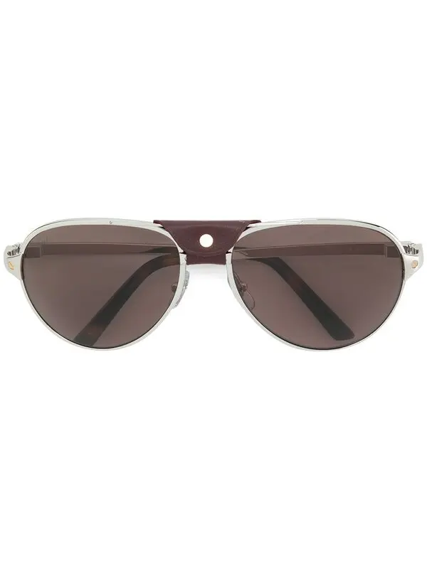 Cartier Santos Pilot Frame Sunglasses In Silver - 20% Off  display picture 3