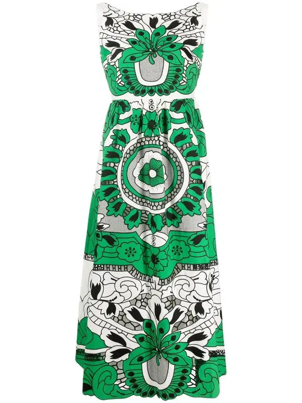 Red Valentino Floral-print Midi Dress - White