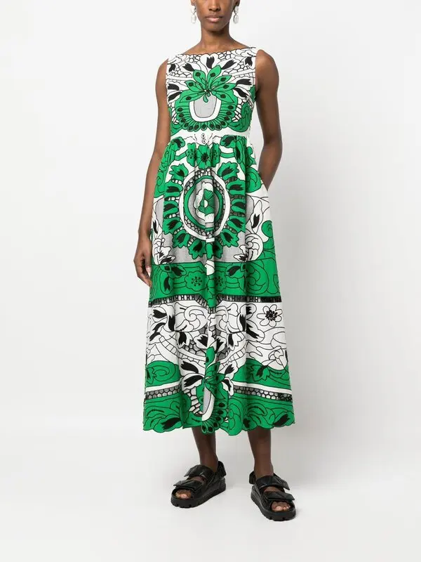 Red Valentino Floral-print Midi Dress - White