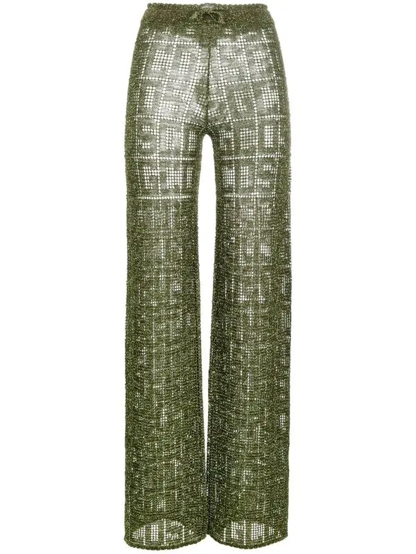 Gcds Logo-print Trousers - Green