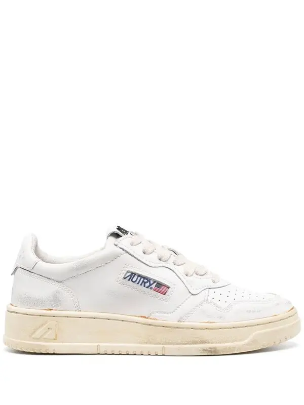 AUTRY Branded Heel Sneakers - White