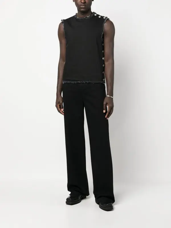 Raf Simons Raw-Cut Denim Tank Top In Black - 56% Off | Editorialist