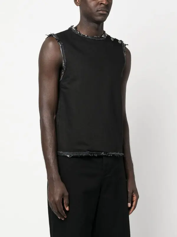 Raf Simons Raw-Cut Denim Tank Top In Black - 56% Off | Editorialist