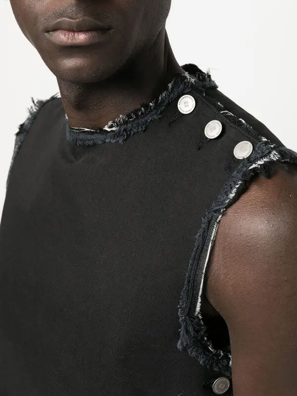 Raf Simons Raw-Cut Denim Tank Top In Black - 56% Off | Editorialist