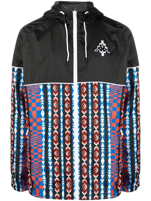 COUNTY OF MILAN X Kappa Geometric-print Track Jacket - Black