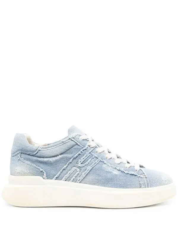 Hogan Distressed Denim Sneakers