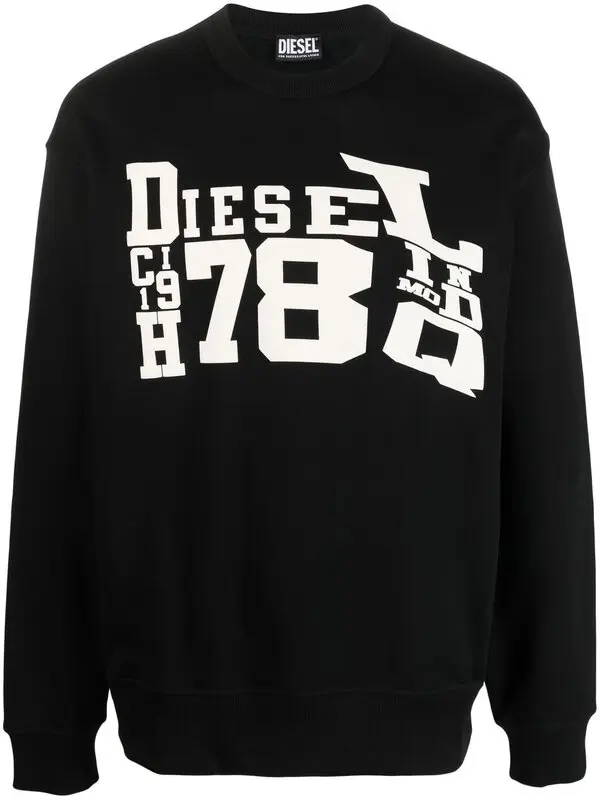 DIESEL® Graphic-print Sweatshirt - Black