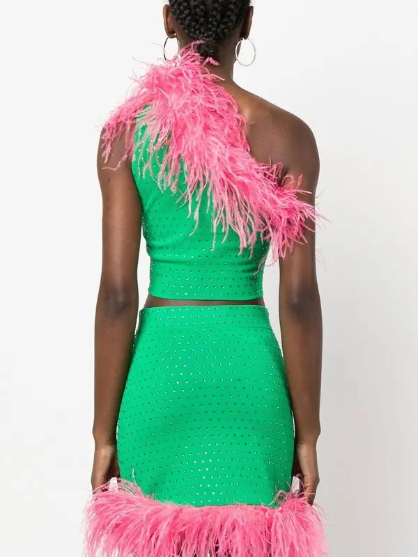 CHIARA FERRAGNI Feather-trim Cropped Top