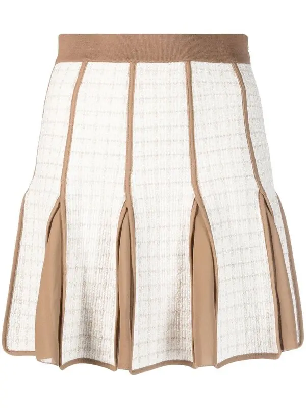 Elisabetta Franchi High-waisted Pleated Skirt - Neutrals
