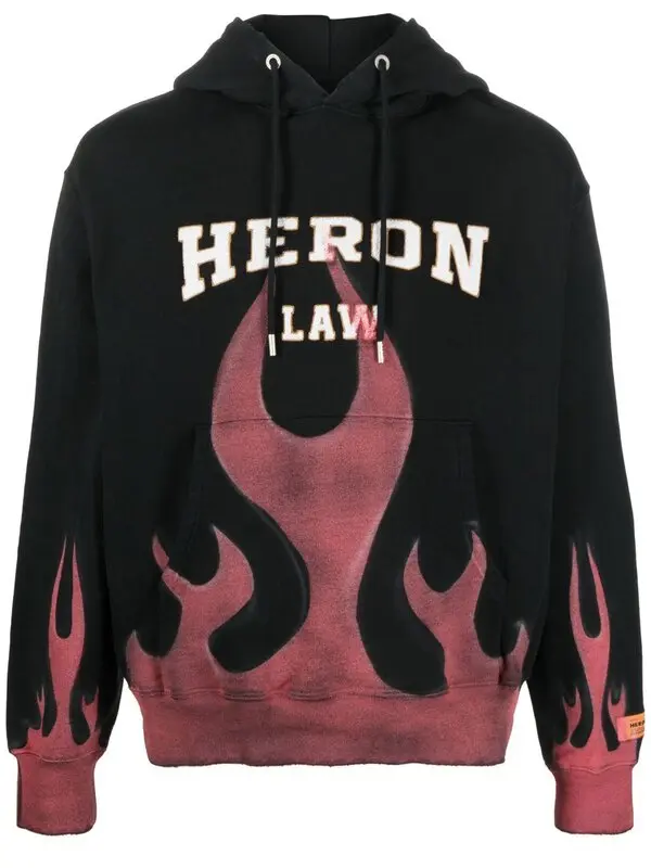 Heron Preston Flame-print Cotton Hoodie