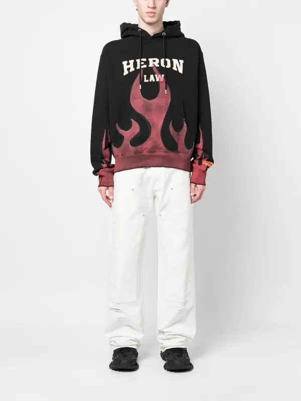 Heron Preston Flame-print Cotton Hoodie