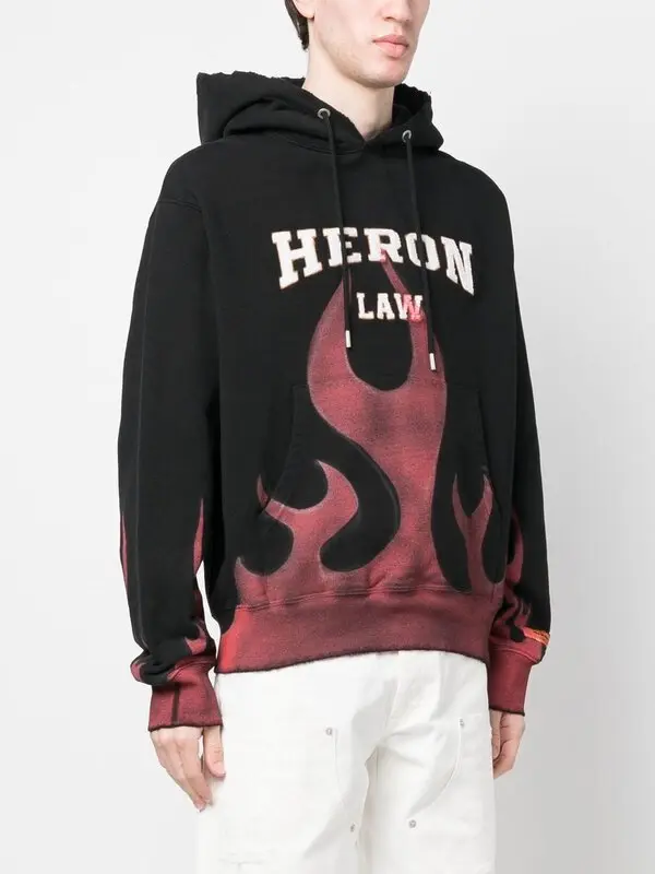 Heron Preston Flame-print Cotton Hoodie