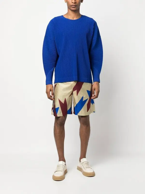 PIERRE-LOUIS MASCIA Abstract-print Silk Shorts