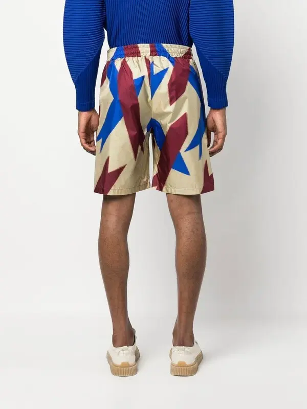 PIERRE-LOUIS MASCIA Abstract-print Silk Shorts