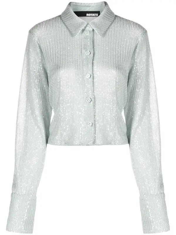 ROTATE BY BIRGER CHRISTENSEN Sequin-embellished Knit Cardigan