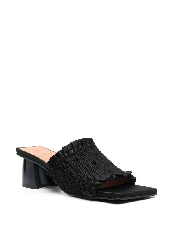 GANNI 65mm Smock Sandals - Black