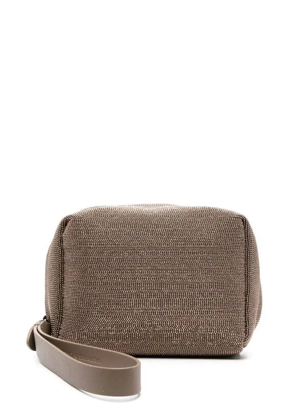 Brunello Cucinelli Beaded Clutch Bag - Brown