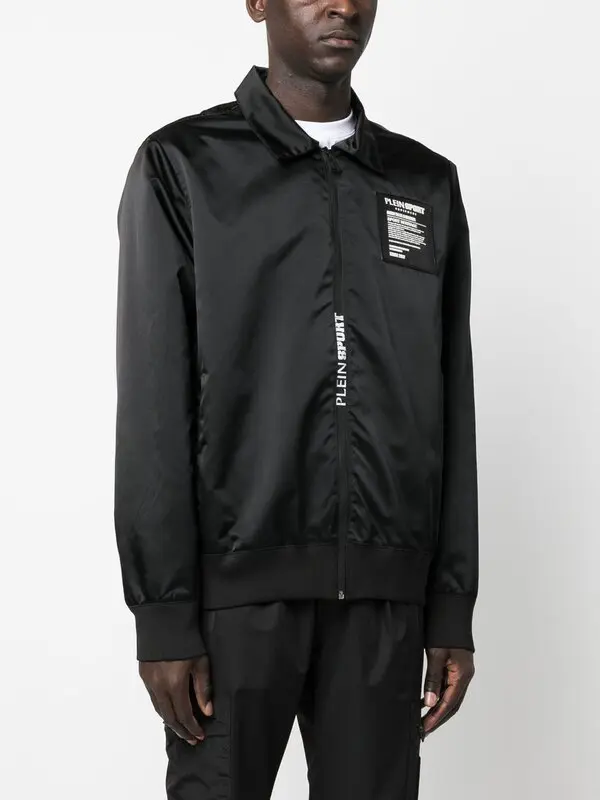 PLEIN SPORT Logo-patch Zip-up Shirt Jacket