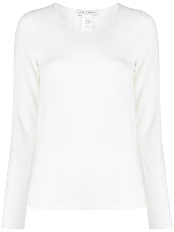 LE TRICOT PERUGIA Crew-neck Wool Sweater - White