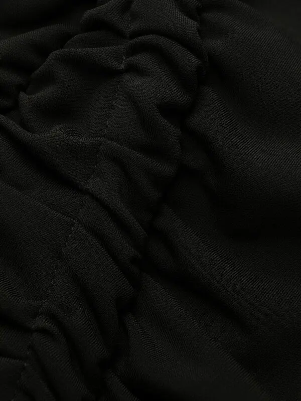 Off-White Asymmetric Ruched Minidress - Black