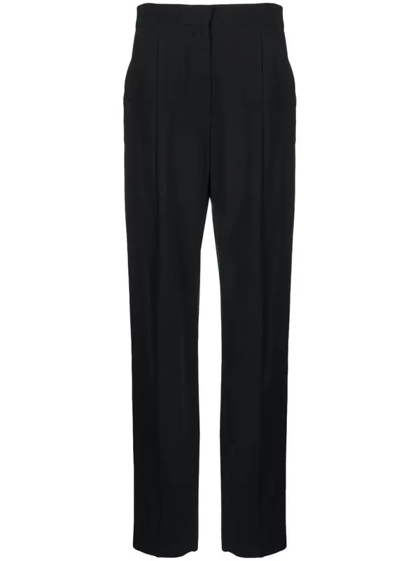 Emporio Armani Darted Straight-leg Trousers - Black