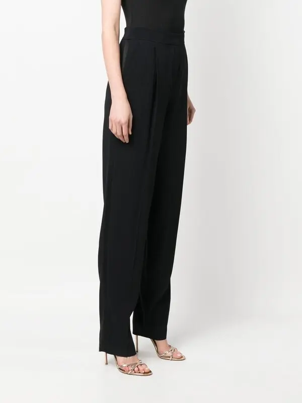 Emporio Armani Darted Straight-leg Trousers - Black