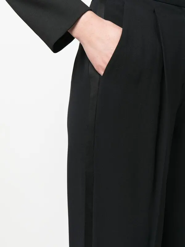 Emporio Armani Darted Straight-leg Trousers - Black