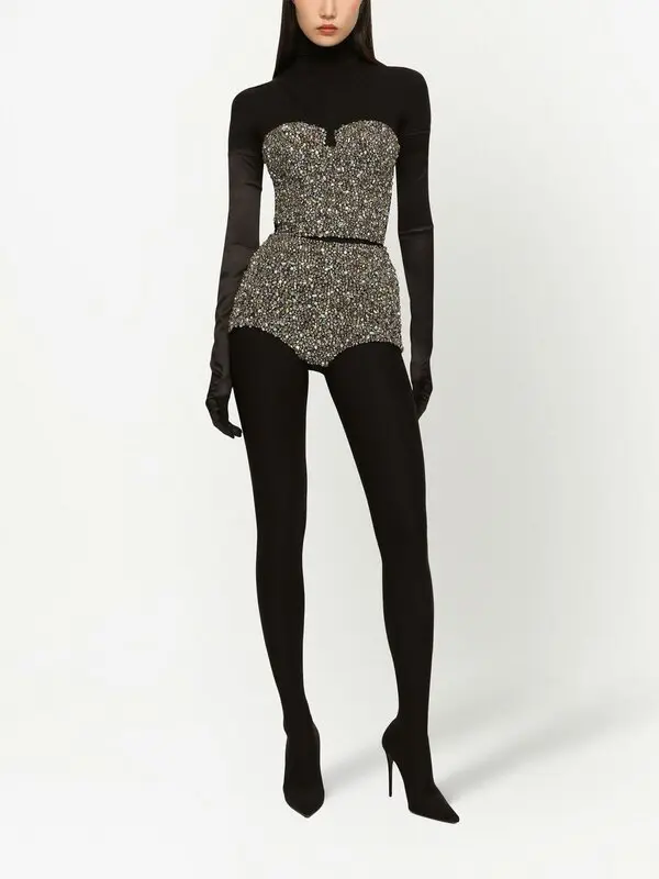 Dolce & Gabbana Rhinestone-embellished Corset Top