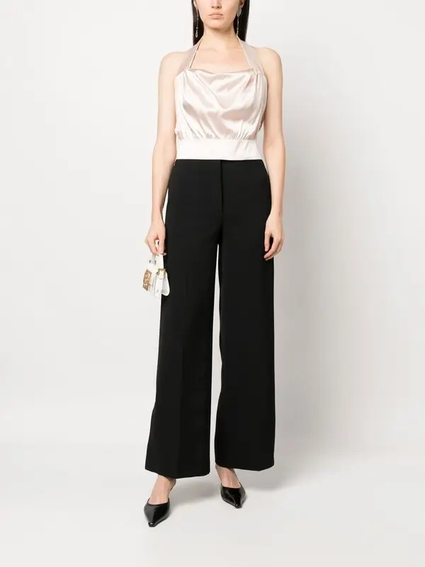BLANCA VITA Overlapping-panel Palazzo Pants - Black