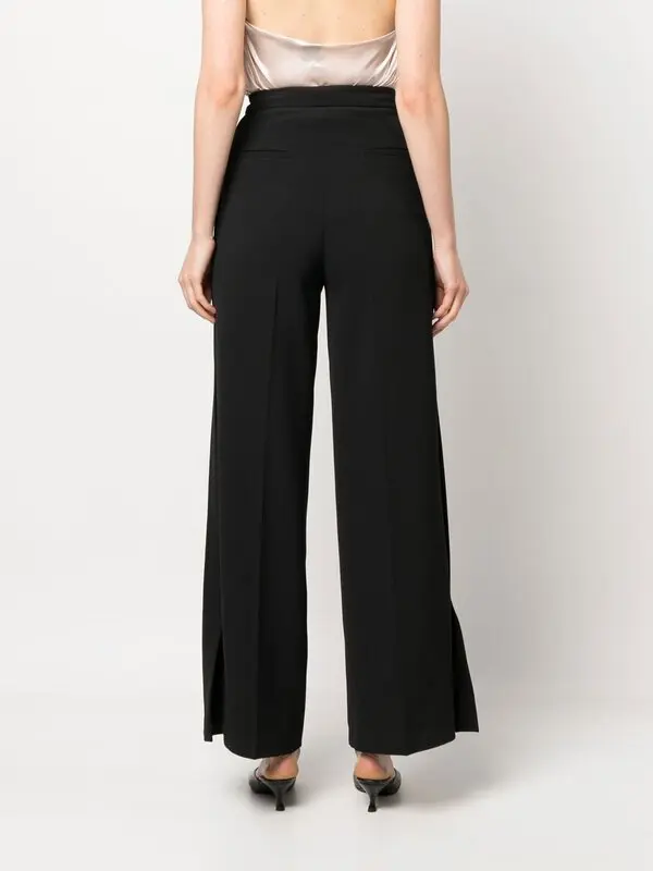 BLANCA VITA Overlapping-panel Palazzo Pants - Black