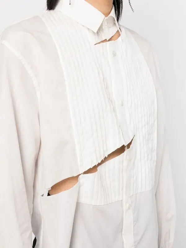 Undercover Cut-out Detail Cotton Shirt - White