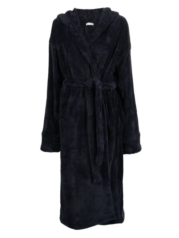 SOHO HOME House Logo-embroidered Robe - Blue