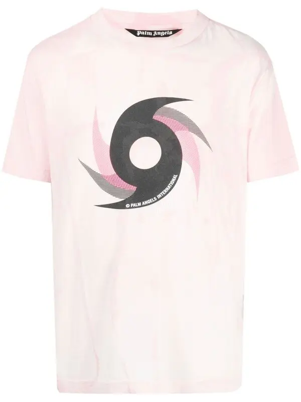 Palm Angels Hurricane Devore-print T-shirt - Pink