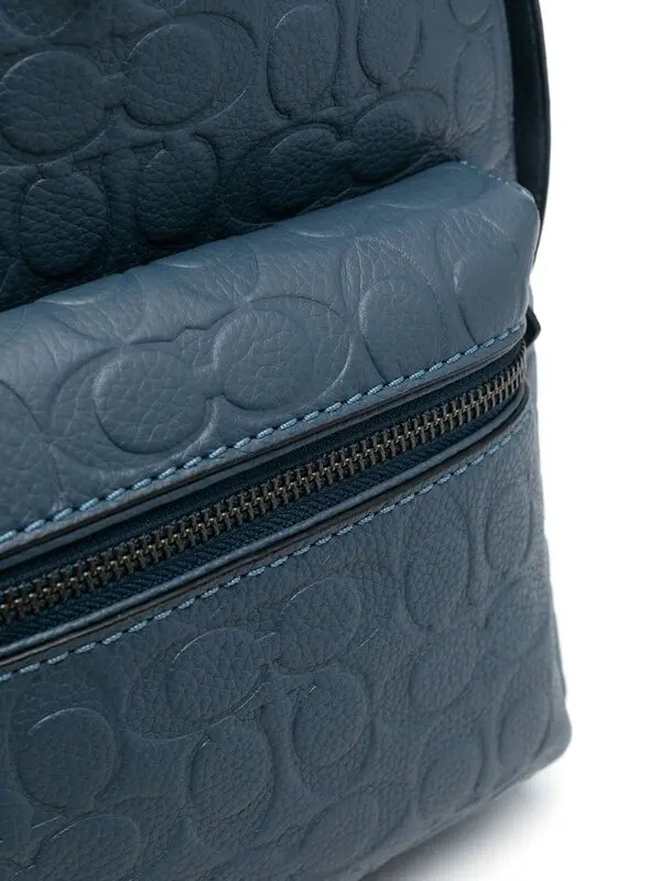 Coach Charter Debossed-Logo Leather Backpack In Blue - 40% Off |  Editorialist