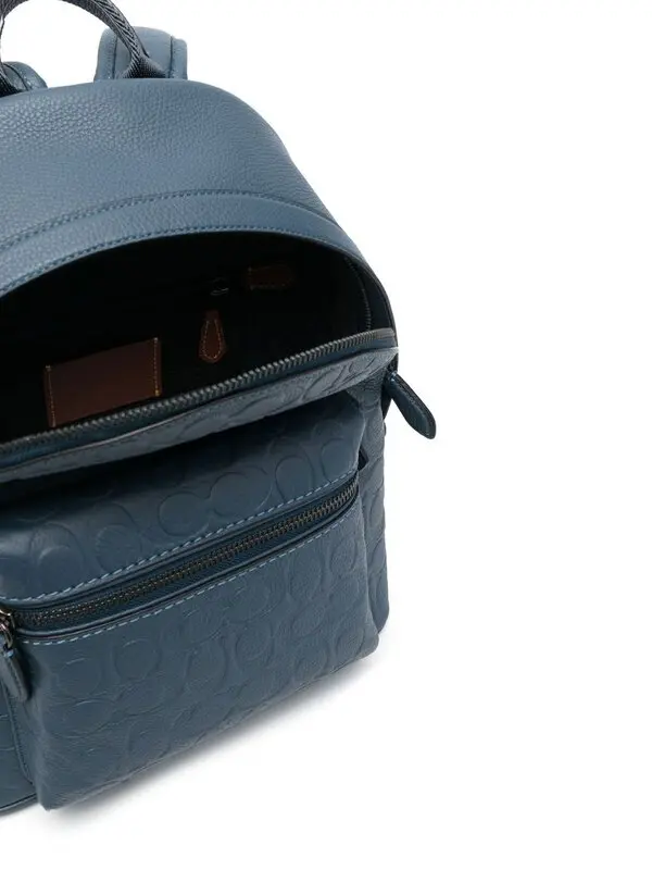Coach Charter Debossed-Logo Leather Backpack In Blue - 40% Off |  Editorialist