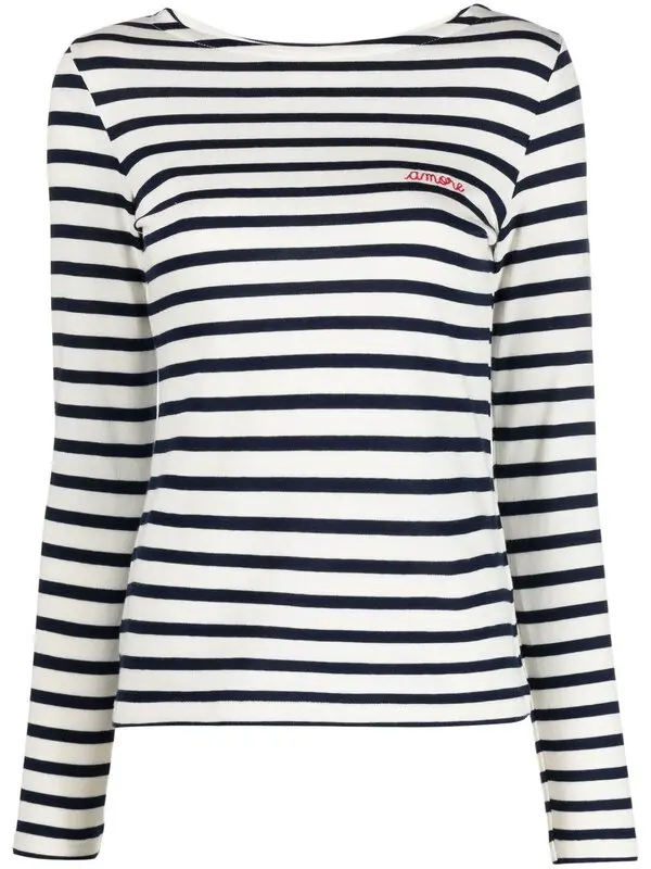 Maison Labiche Striped Sweatshirt - White