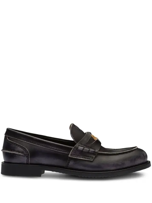 Miu Miu Logo-plaque Leather Loafers