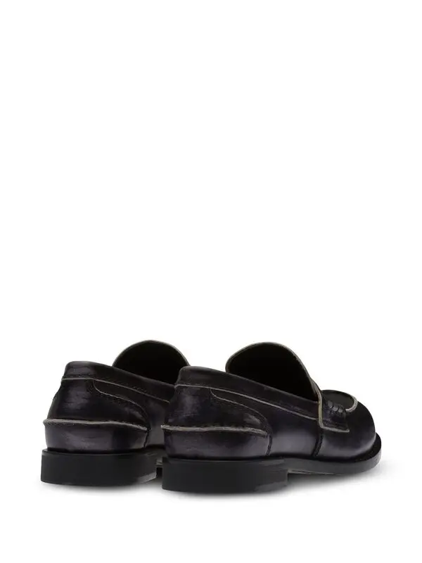 Miu Miu Logo-plaque Leather Loafers