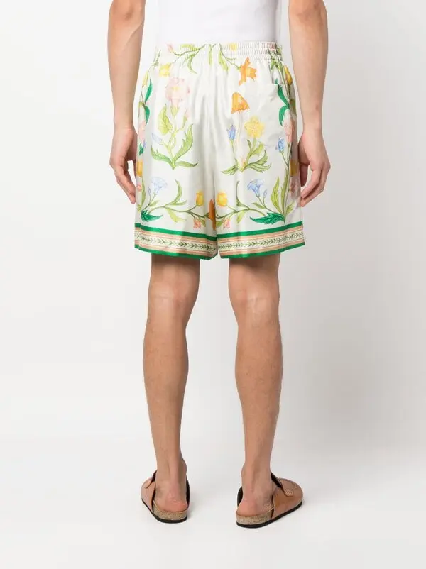 Casablanca L'arche De Fleurie Silk Shorts