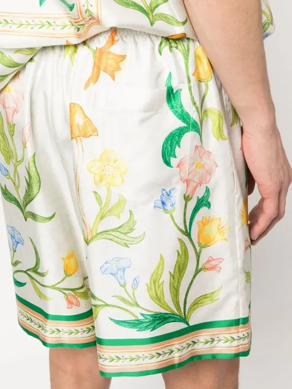 Casablanca L'arche De Fleurie Silk Shorts