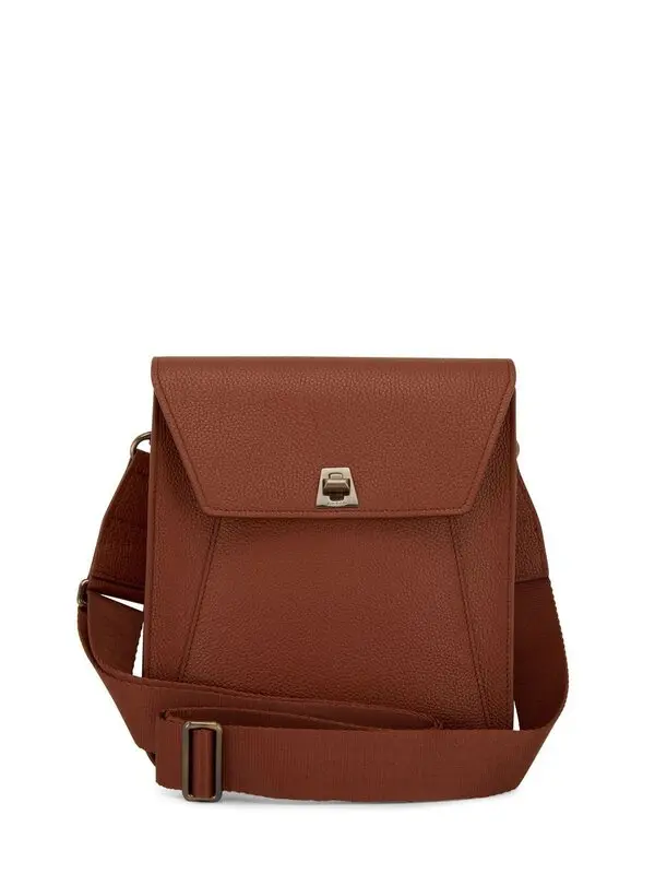 Akris Twist-lock Leather Crossbody Bag - Brown