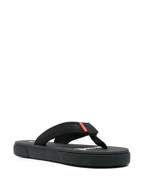 Palm Angels Logo-tag Flip Flops - Black